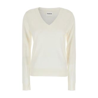 P.A.R.O.S.H. P.a.r.o.s.h., Femme, Pulls, Blanc, Taille: 38 FR Pull blanc col en V laine et soie