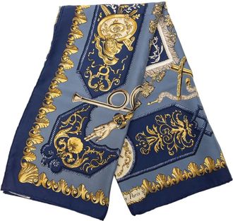 Hermès foulard Ludovicus Magnus en soie 20e siècle - Bleu