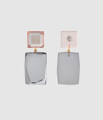 Vanessa Baroni Boucles doreilles Galaxy Clear Red