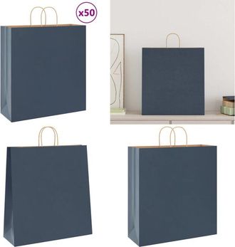 vidaXL Vidaxl - Papiertragetaschen 50 Stk. mit Henkeln Blau 45x17x48 cm