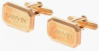 Lanvin Gold Finished Logoed Cufflinks size Unica
