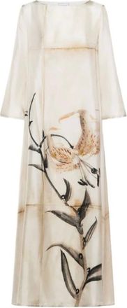 Pierre-Louis Mascia Femme, Robes, Beige, Taille: 42 FR Aloe Silk Dress