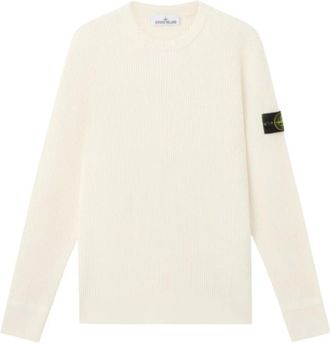 Stone Island Homme, Pulls, Beige, Taille: M Pull col rond en laine côtelée