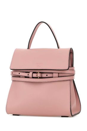 Moschino Womens Pink Nappa Leather Small Tie Me Handbag Rosa Borse A Mano Bag