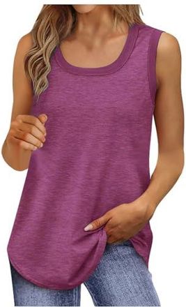 Generic D&eacute;bardeur Femme Maillot De Corps Haut Ample sans Manches avec Design &agrave; col Rond, id&eacute;al pour Un Look d&eacute;contract&eacute; Tout en restant &agrave; la Mode