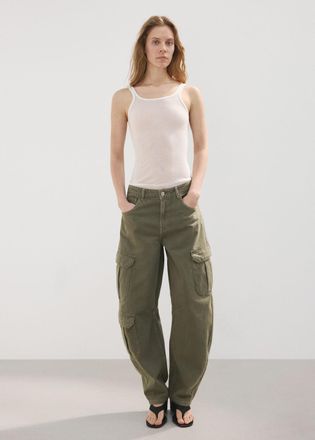 Mango Jean cargo poches kaki - Femme - 32 - MANGO