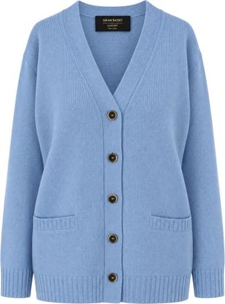 Gran Sasso Cardigan Vintage Merinos - Femme - Pulls - Bleu - Taille: 44 FR