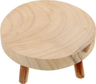 BESPORTBLE Rustikaler Holz dreibein hocker Stabiler Holzständer für Kuchen Pflanzentopf Desktop aufbewahrung Vielseitiger Blumenhalter für Innenbereich und Dekor