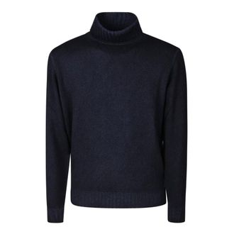 FILIPPO DE LAURENTIIS Kaschmir Rollkragenpullover mit gerippten Kanten - - Knitwear - Herren - Blau - 3XL