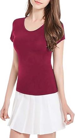 Generic Hauts pour femmes avec soutien-gorge int&eacute;gr&eacute; grande taille soutien-gorge &agrave; &eacute;tag&egrave;res T-shirts yoga gym sport sous-v&ecirc;tements d&eacute;t&eacute; basique d&eacute;contract&eacute; co