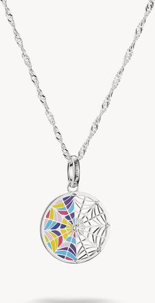 Thomas Sabo Halskette mit Anh&auml;nger in Silberoptik, Rosa, Violett, Blau und Gelb