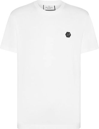 Philipp Plein Homme, Tops, Blanc, Taille: M T-Shirt Col Rond