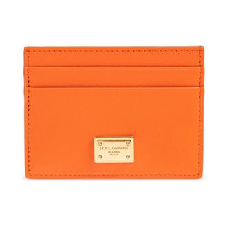 Dolce & Gabbana Kartenetui aus Kalbsleder - - Accessories - Damen - Orange - ONE SIZE