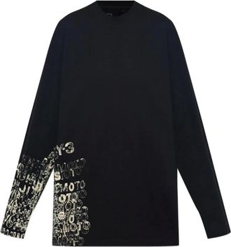 Yohji Yamamoto Homme, Tops, Noir, Taille: XS GFX Long Sleeve Tee