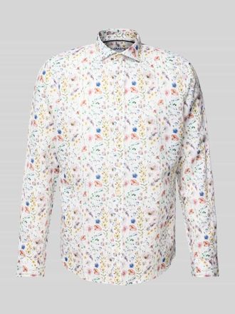 Jake*s Slim Fit Freizeithemd aus Leinen-Baumwoll-Mix