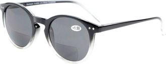 Eyekepper Schluesselloch Stil Federschanier Runde Bifocal Sonnenbrille Sonne Leser Schwarz-Klar+1.5