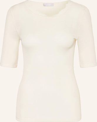 Hanro T-Shirt Woolen Lace Mit Seide weiss