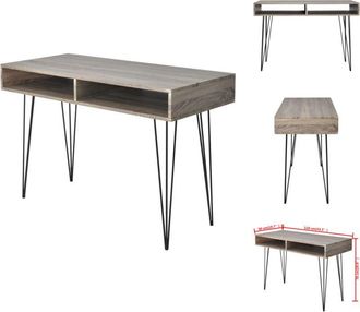 vidaXL Vidaxl - Schreibtische - Living Schreibtisch mit 2 Fächern Grau - Mehrfarbig