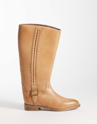 Bronx Leni-jo - Kniehohe Reitstiefel aus Naturleder-Neutral