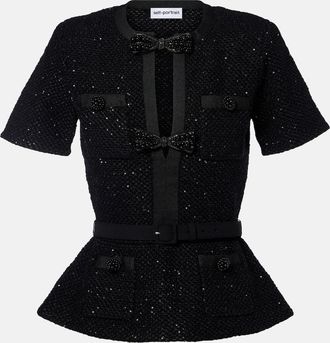 Self Portrait Top mit Pailletten