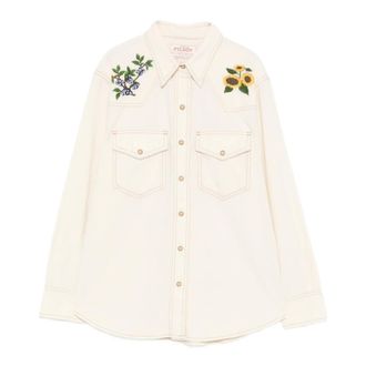 Filson Femme, Blouses et Chemises, Beige, Taille: 36 FR Chemise Western Brod&eacute;