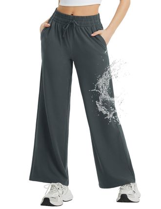 Baleaf Damen Wanderhose UPF50+ Wasserabweisend Schlaghose Trekkinghose Atmungsaktiv Outdoorhose Leicht Sommerhose Grau XXL