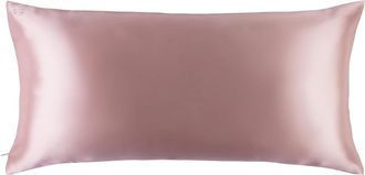 Slip 22 Momme Seidenkissenbezug in 40 x 80cm im Petal Design - aus 100% Maulbeer Seide, mit Rei&szlig;verschluss, atmungsaktiv, ideal f&uuml;r Allergiker, Pink