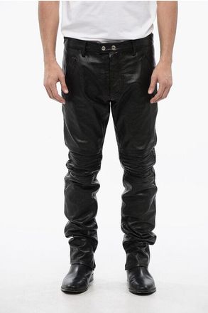 Dsquared2 Textured Leather Pants with Biker Details size 56