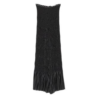 Simona Corsellini Femme, Pantalons, Noir, Taille: 36 FR Pantalon Large &agrave; Pois Pliss&eacute;s