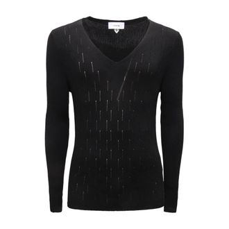 Lardini I4800 Maglione V-neck Baumwollmischung Pullover - - Knitwear - Herren - Schwarzk - M