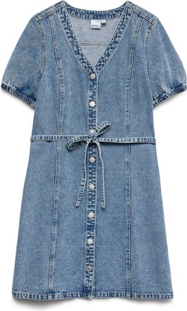 Vero Moda Vmjanet Ss V-Neck Short Denim Dress Noos
