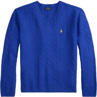 Polo Ralph Lauren Homme, Pulls, Bleu, Taille: L Pull en maille torsad&eacute;e en laine et cachemire