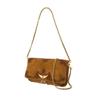 Zadig&Voltaire Womens Rock Western Used Crossbody - Zadig & Voltaire Leather Brown Cowhide Bags Crossbodies