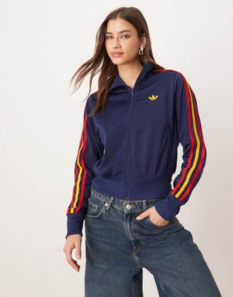 adidas Originals Firebird - Veste de surv&ecirc;tement classique - Bleu fonc&eacute;/rouge Team Power 2