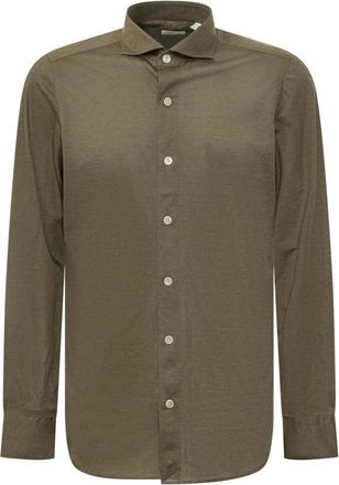 Finamore Homme, Chemises, Vert, Taille: 3XL Toronto Shirt