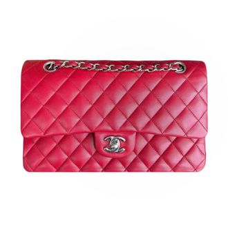 Chanel Red Quilted Lambskin Medium Classic Double Flap Bag