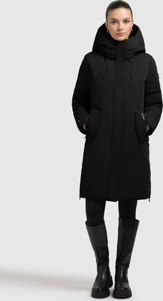 Khujo Kurzmantel KHUJO NEAN, Damen, Gr. XS, schwarz, 55% Baumwolle, 45% Polyester, unifarben, eingesetzt elastischer Bund mit Windstopper, M&auml;ntel Kurzmantel