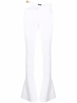 Balmain Bootcut-Leggings mit Cut-Out - Wei&szlig;