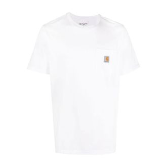 Carhartt Work in Progress Homme, Tops, Blanc, Taille: XL T-shirts et Polos Blancs avec Poche