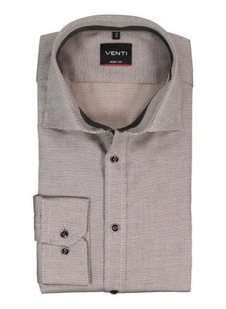 Venti Herren Hemd braun meliert