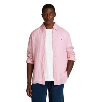 Tommy Hilfiger Hemd f&uuml;r Herren, Leinen, Regul&auml;r, Lang&auml;rmlig (Rosa)