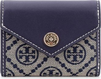 Tory Burch T Monogram Envelope leather and T monogram fabric wallet - TORY BURCH - gender_Woman