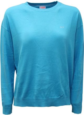 Sun 68 Femme, Pulls, Bleu, Taille: 40 FR Acqua Round Neck Solid L/S