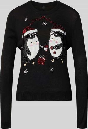 Only Regular Fit Weihnachtspullover mit Pailletten-Motiv Modell XMAS SHINE