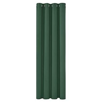 Deconovo Rideaux Occultants Isolant Thermique Anti Froid, Rideaux pour Salon et Chambre, Design Moderne &agrave; Oeillets, 132X160 CM (Largeur X Hauteur), No?l Vert S