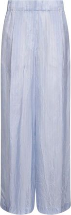 Dries Van Noten Femme, Pantalons, Bleu, Taille: 36 FR Wide Pleated Pantalons