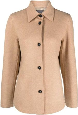 Lorena Antoniazzi Femme, Vestes, Beige, Taille: 38 FR Veste Beige en Laine et Cachemire