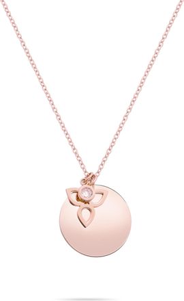 Tamaris Necklace - Halskette mit Pl&auml;ttchen- und Bl&uuml;tenanh&auml;nger - IP Ros&eacute;gold - Ankerkette verstellbar bis 45 cm - wasserfest & hautfreundlich