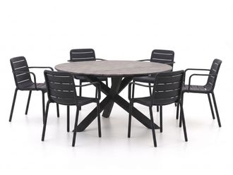 Forza Furniture Forza Narni/Fidenza &oslash;149cm dining tuinset 7-delig stapelbaar