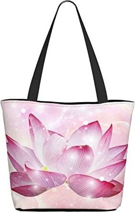 AOOEDM Sac &agrave; provisions pour femme fleur de lotus rose aquarelle 33 x 28 x 17 cm. Le cadeau parfait pour la Saint-Valentin. Cest de la Saint-Valentin pour ma